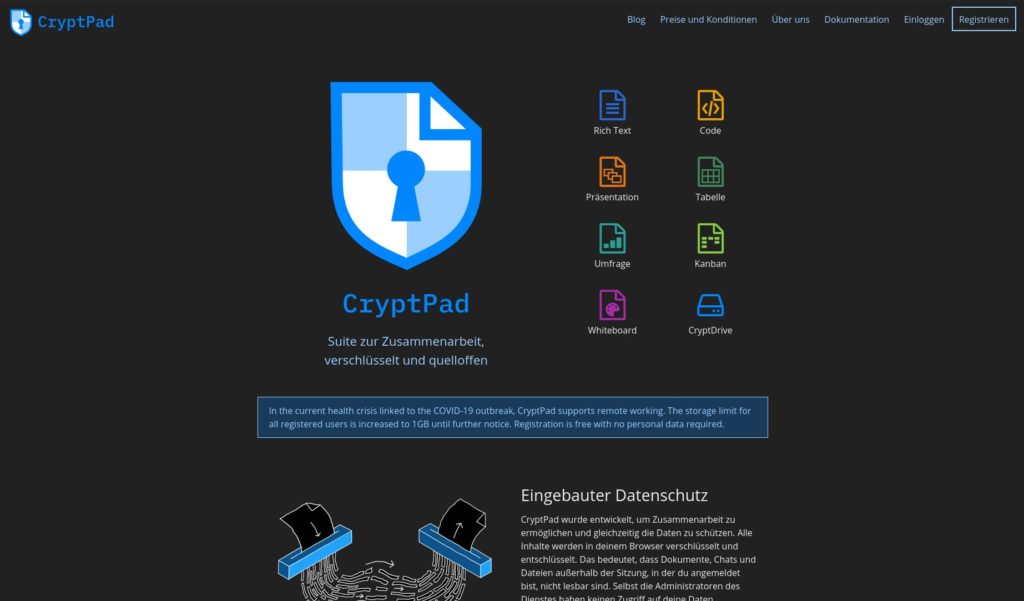 CryptPad – handelsfrei Verzeichnis